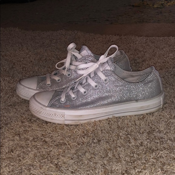 Converse | Shoes | Converse All Stars Metallic Silver | Poshmark